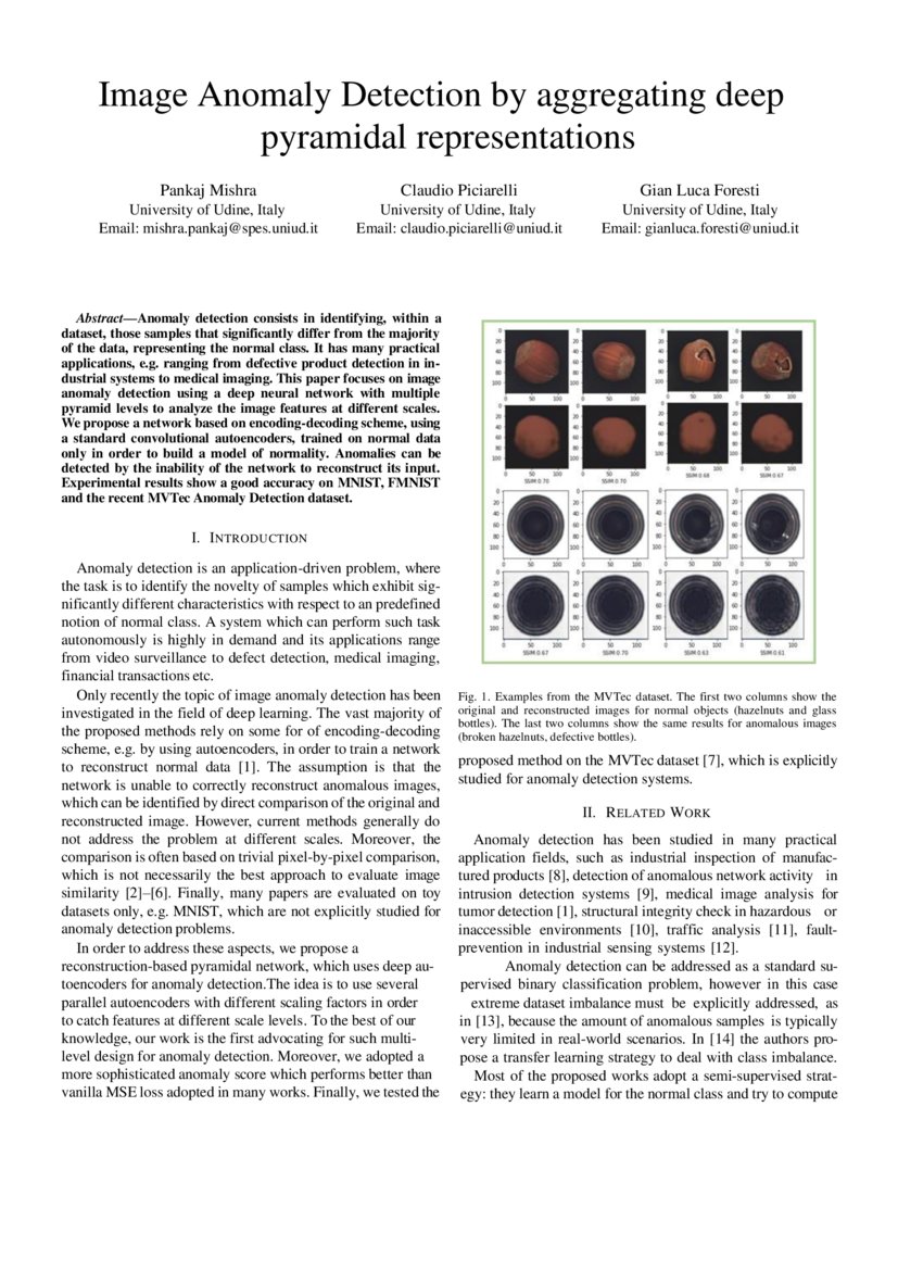Image Anomaly Detection By Aggregating Deep Pyramidal Representations