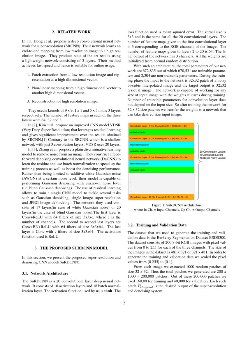 Image Denoising And Super Resolution Using Residual Learning Of Deep Convolutional Network Deepai