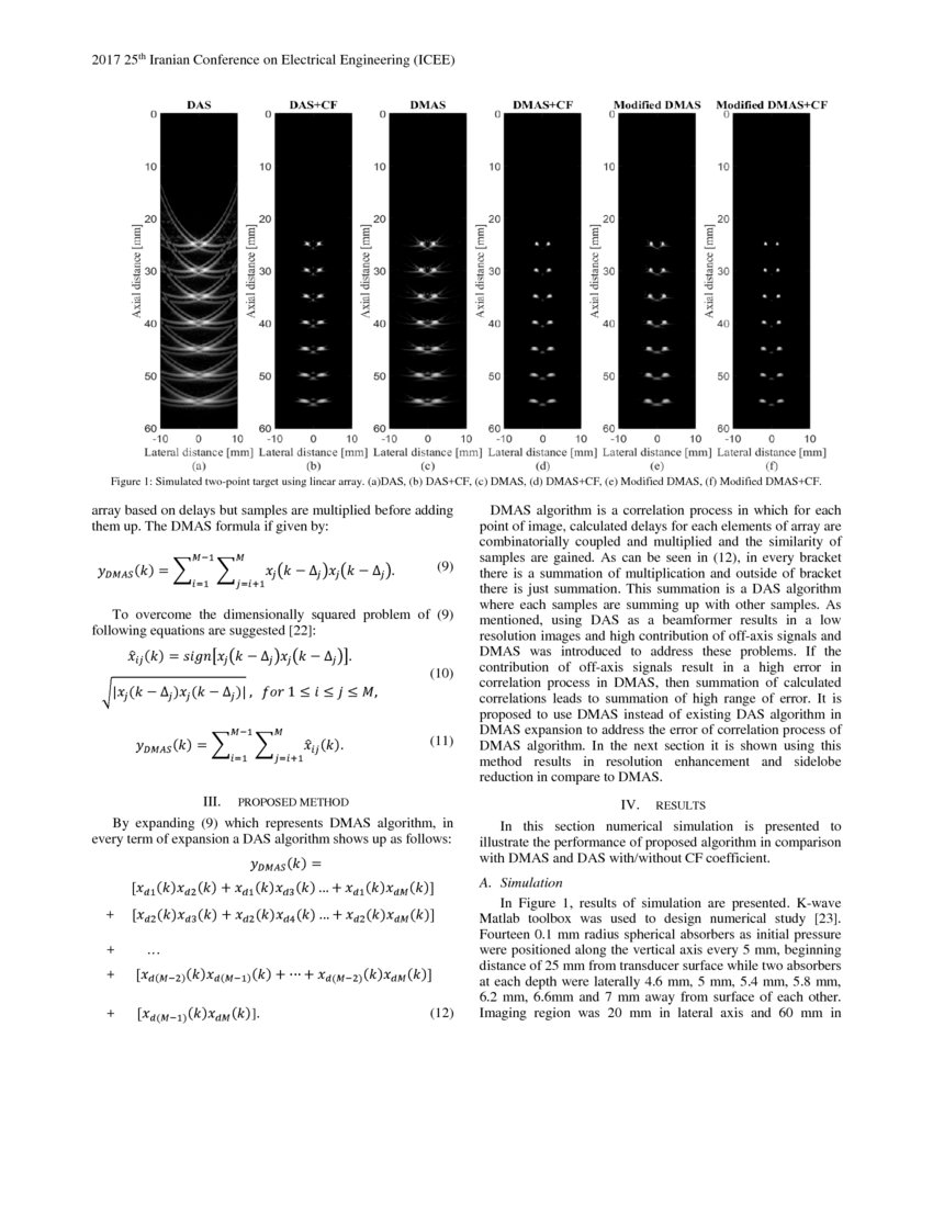 Image Enhancement And Noise Reduction Using Modified Delay Multiply And Sum Beamformer