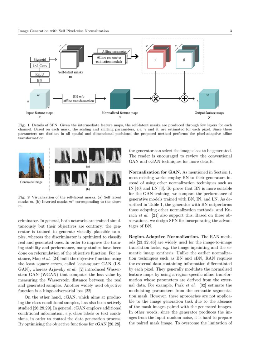 Image Generation with Self Pixel-wise Normalization | DeepAI