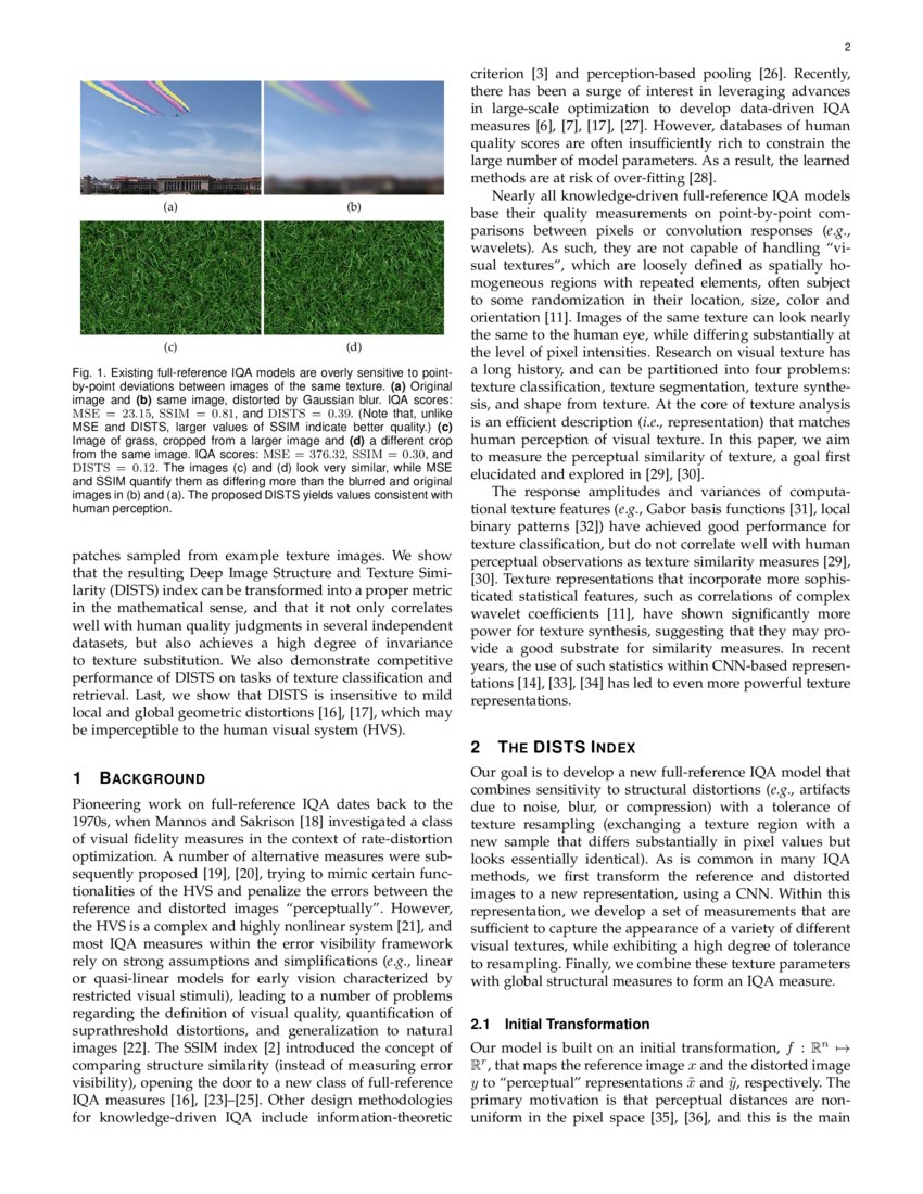 Image Quality Assessment: Unifying Structure and Texture Similarity | DeepAI