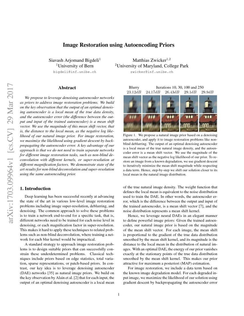 Image Restoration using Autoencoding Priors | DeepAI