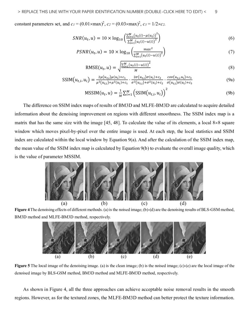 Image Speckle Noise Denoising by a Multi-Layer Fusion Enhancement Method based on Block Matching ...