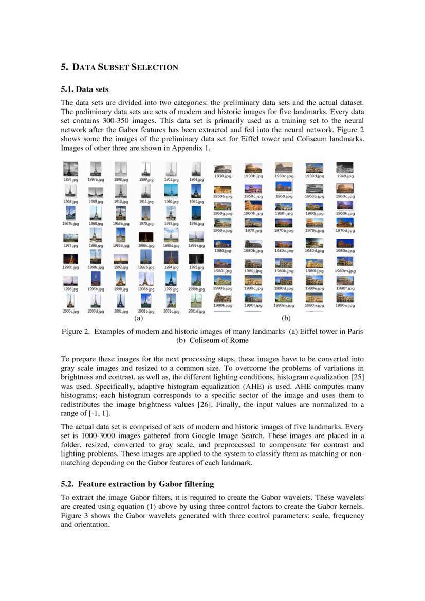 Image Subset Selection Using Gabor Filters And Neural Networks Deepai