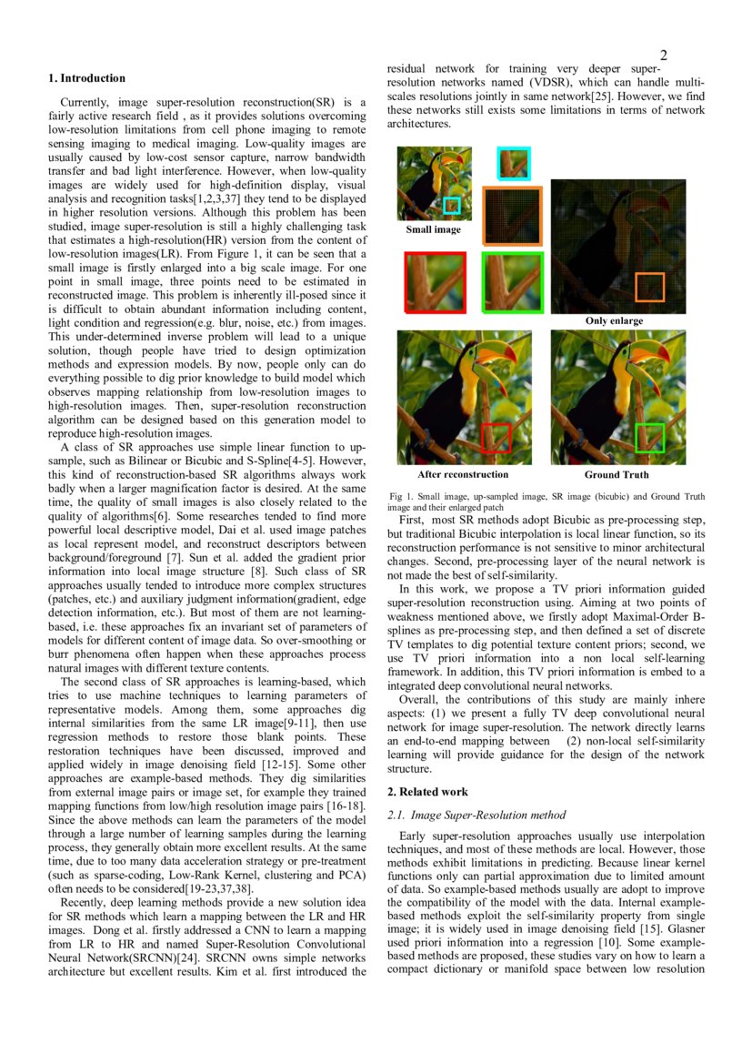 Image Super-Resolution Using TV Priori Guided Convolutional Network | DeepAI