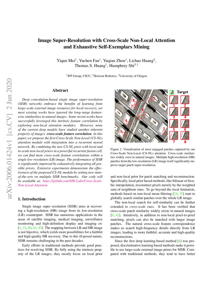 Image Super-Resolution with Cross-Scale Non-Local Attention and Exhaustive Self-Exemplars Mining ...