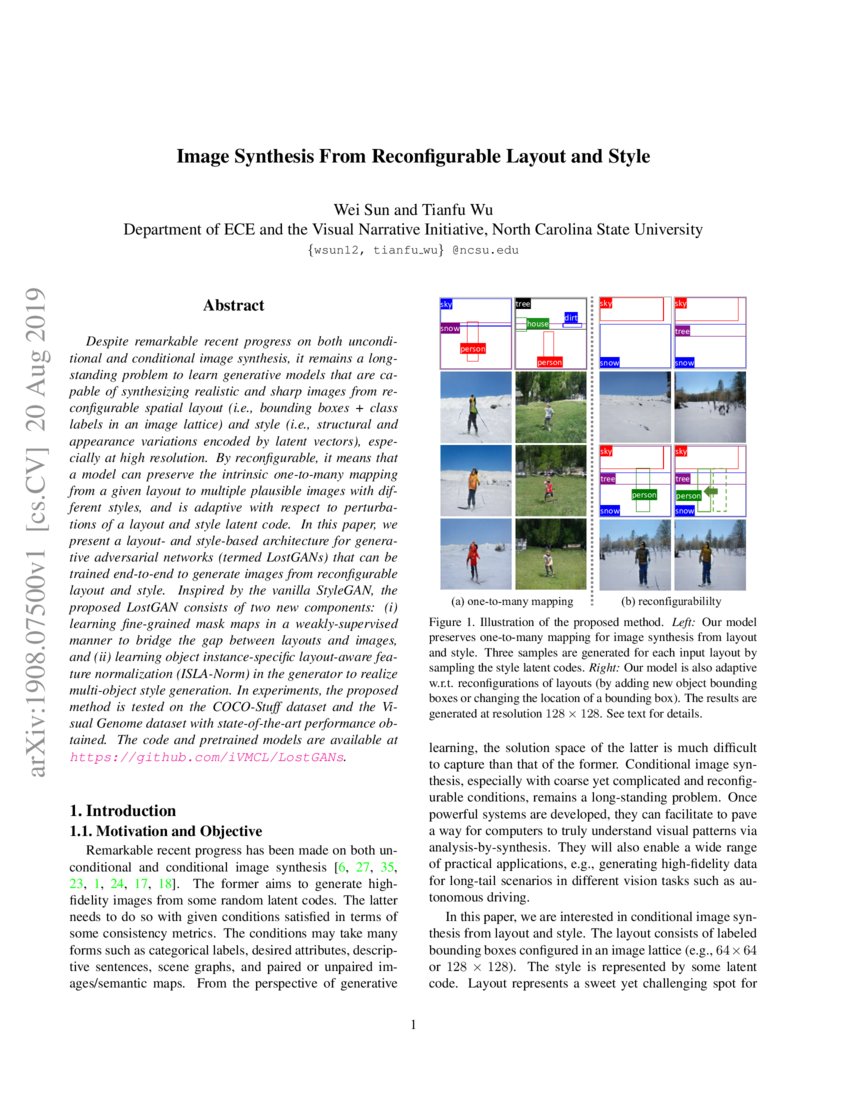 Image Synthesis From Reconfigurable Layout and Style | DeepAI