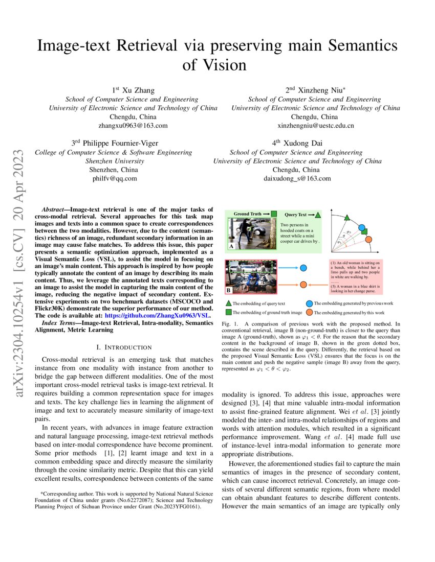 Image-text Retrieval via preserving main Semantics of Vision | DeepAI