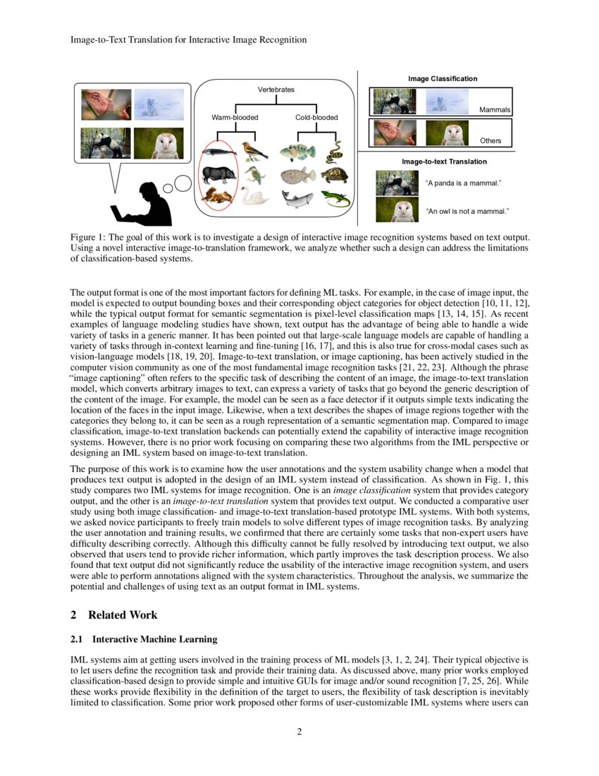 Image-to-Text Translation for Interactive Image Recognition: A ...