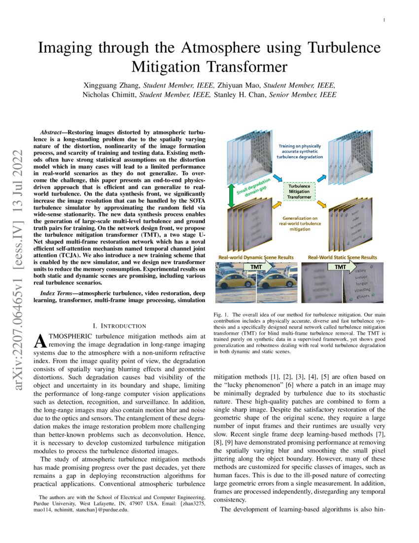 Imaging Through The Atmosphere Using Turbulence Mitigation Transformer