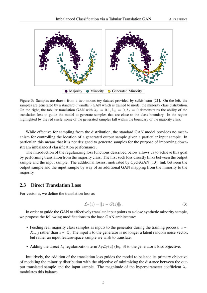Imbalanced Classification via a Tabular Translation GAN | DeepAI