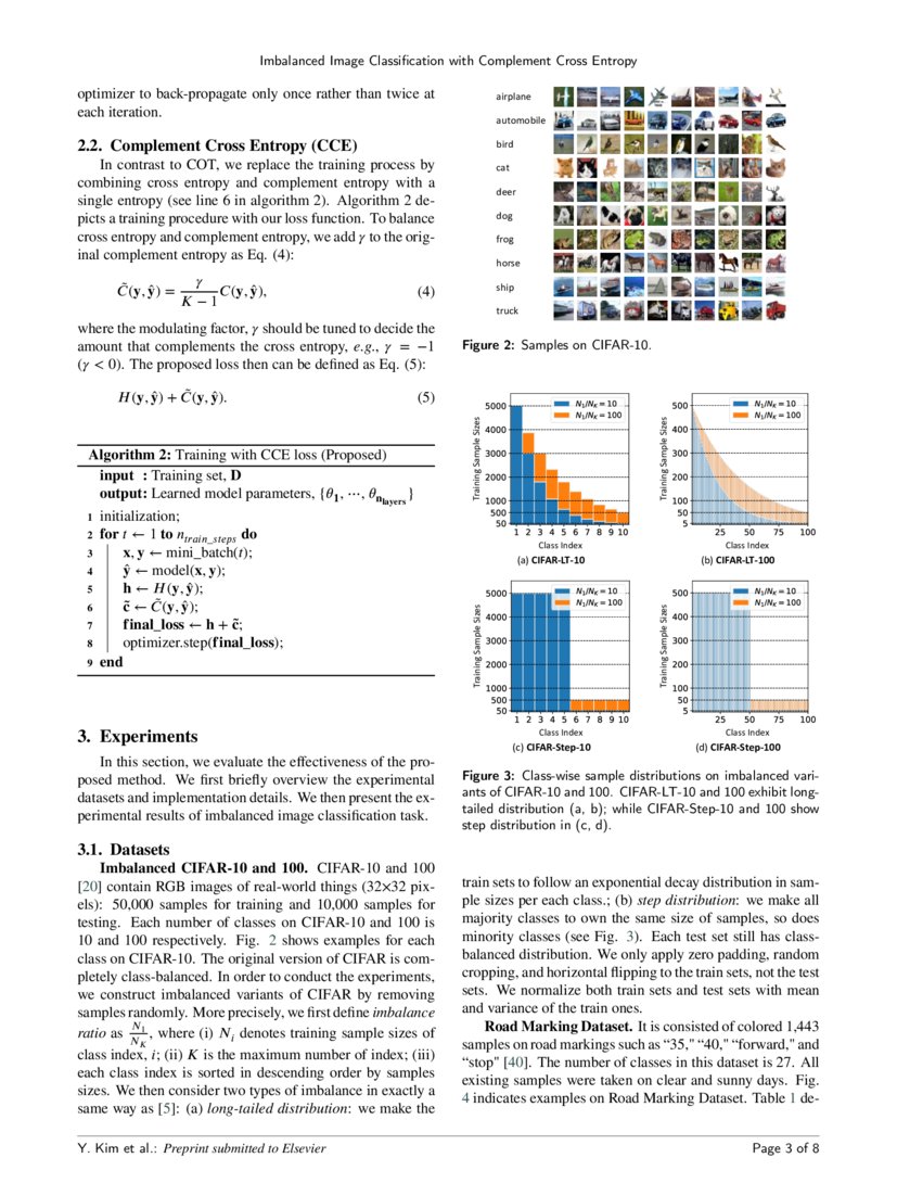Imbalanced Image Classification With Complement Cross Entropy Deepai