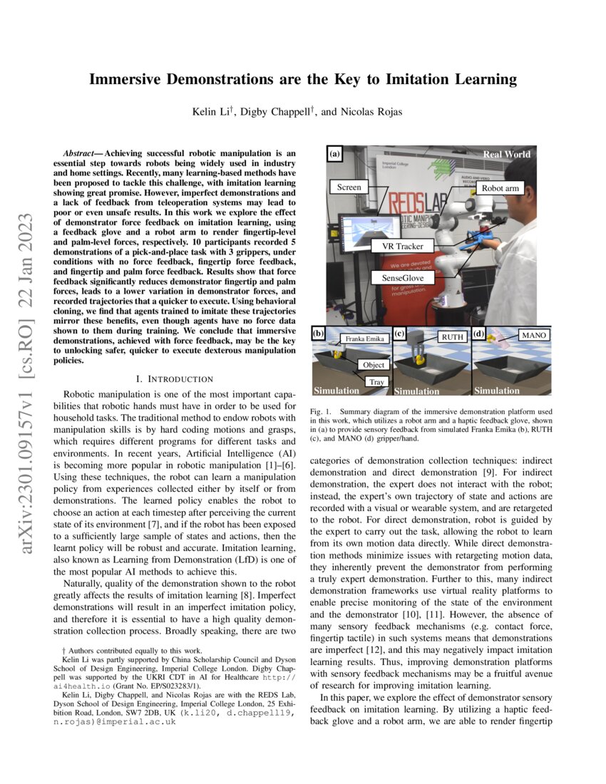 Immersive Demonstrations are the Key to Imitation Learning | DeepAI