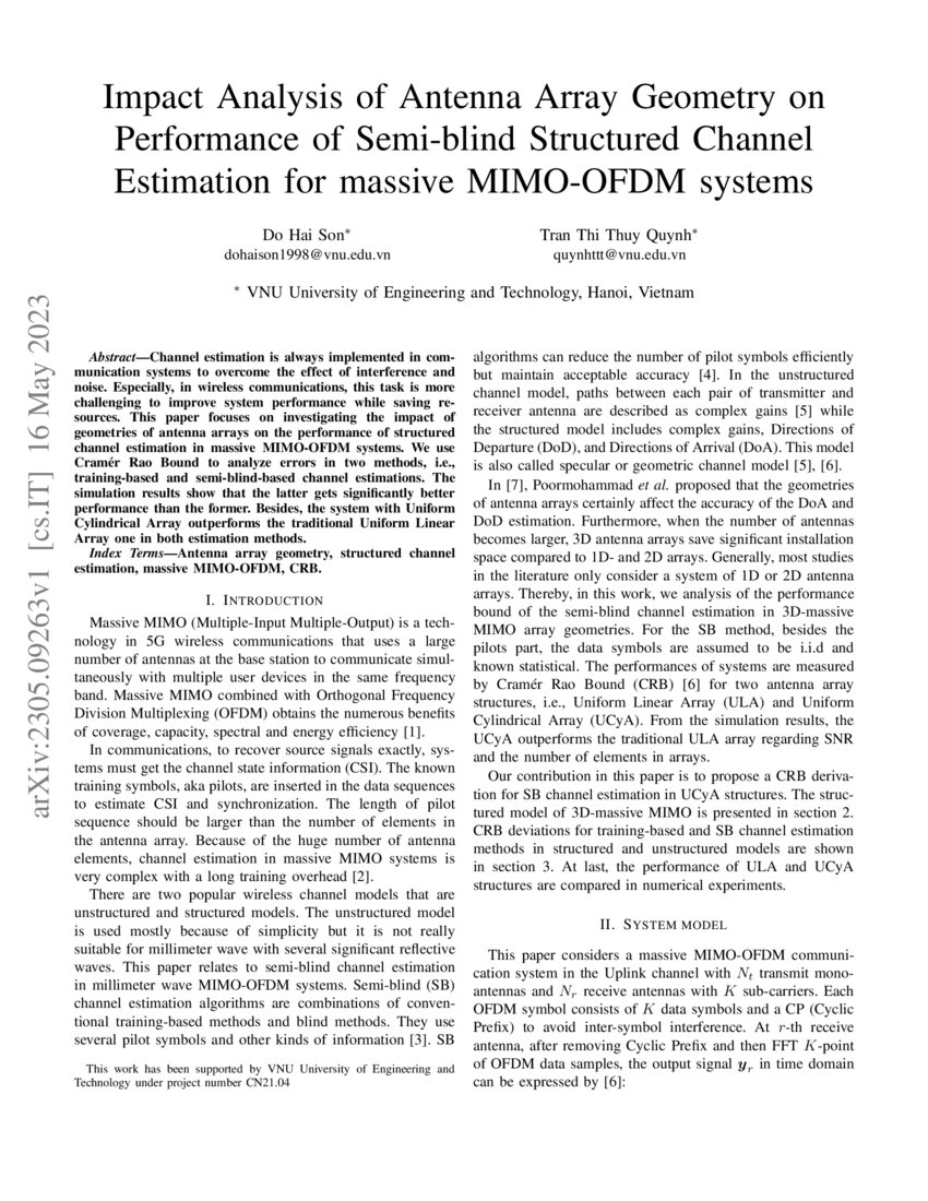 Impact Analysis of Antenna Array Geometry on Performance of Semi-blind ... Impact Analysis of Antenna Array Geometry on Performance of Semi-blind ...