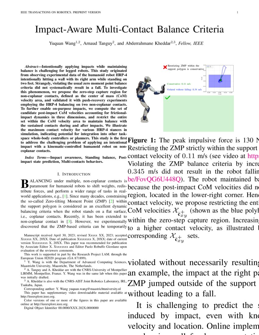 Impact-Aware Multi-Contact Balance Criteria | DeepAI