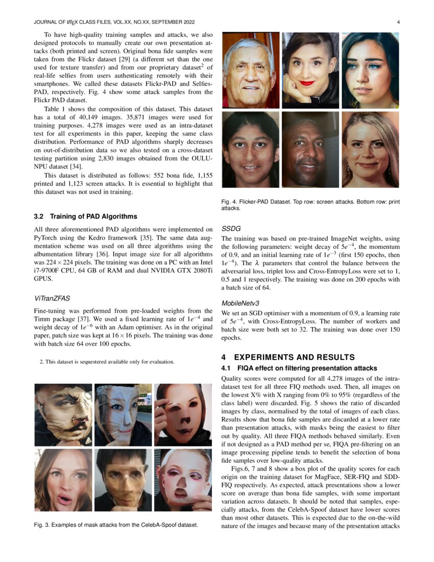 Impact of Face Image Quality Estimation on Presentation Attack ...