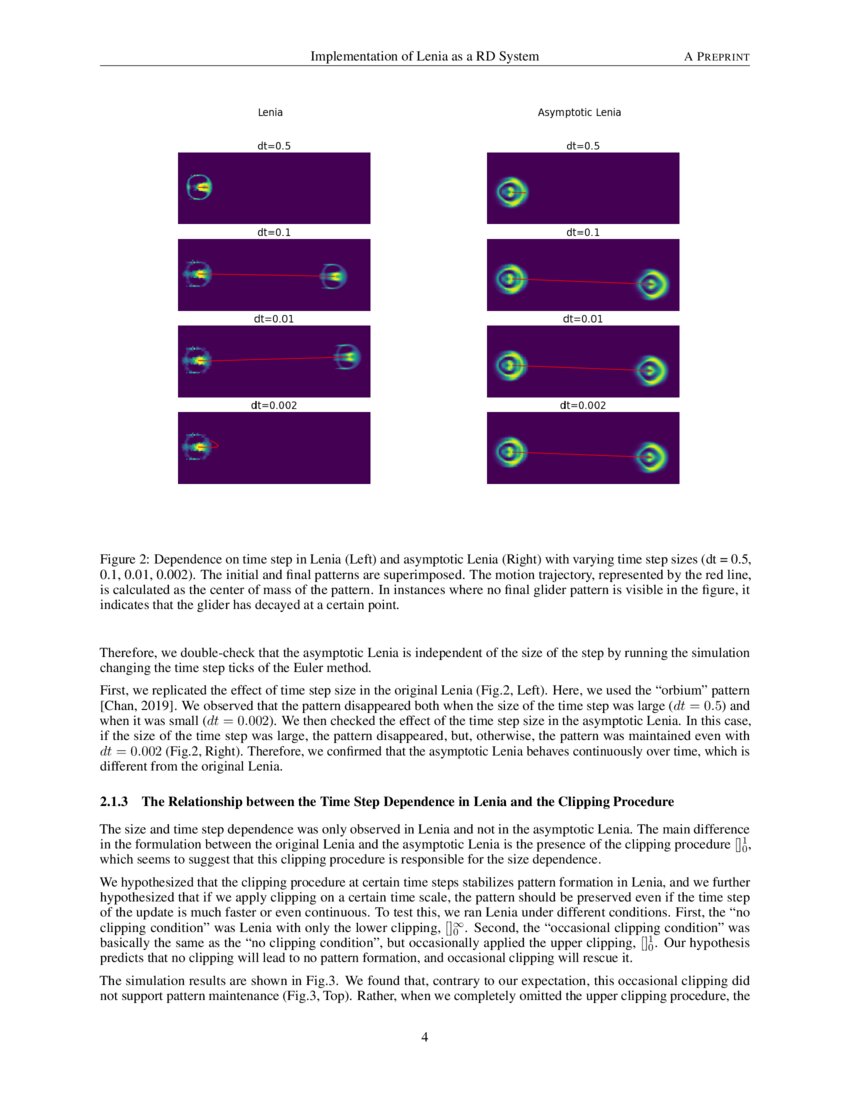 Implementation of Lenia as a Reaction-Diffusion System | DeepAI