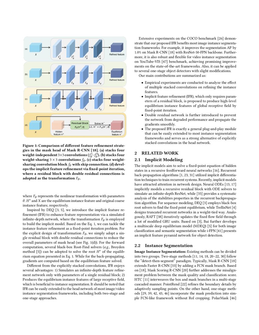 Implicit Feature Refinement For Instance Segmentation Deepai