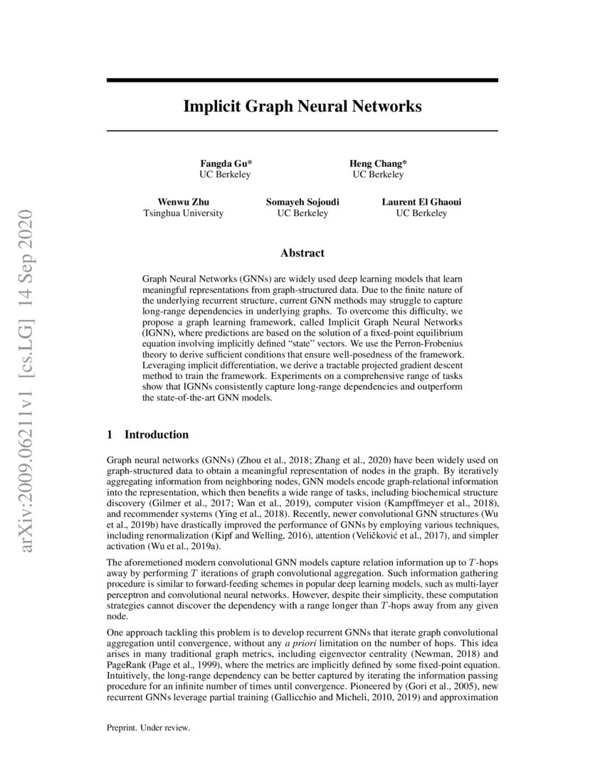 Implicit Graph Neural Networks Deepai