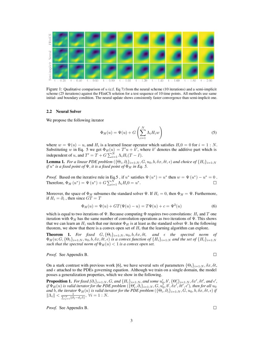 Implicit Neural Solver For Time Dependent Linear Pdes With Convergence