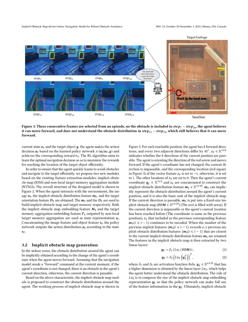 Implicit Obstacle Map Driven Indoor Navigation Model For Robust Obstacle Avoidance Deepai
