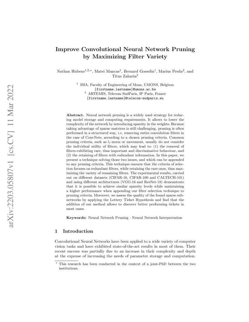 Improve Convolutional Neural Network Pruning by Maximizing Filter Variety | DeepAI