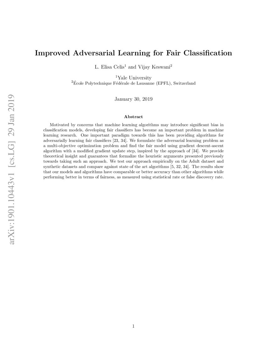 Improved Adversarial Learning For Fair Classification Deepai