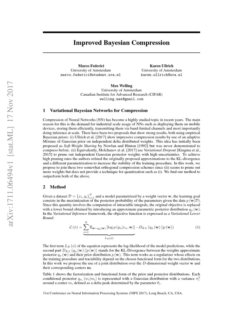 Improved Bayesian Compression | DeepAI
