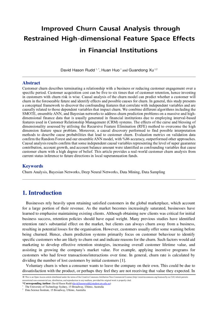 Improved Churn Causal Analysis Through Restrained High Dimensional