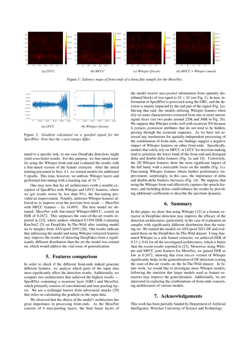 Improved DeepFake Detection Using Whisper Features | DeepAI