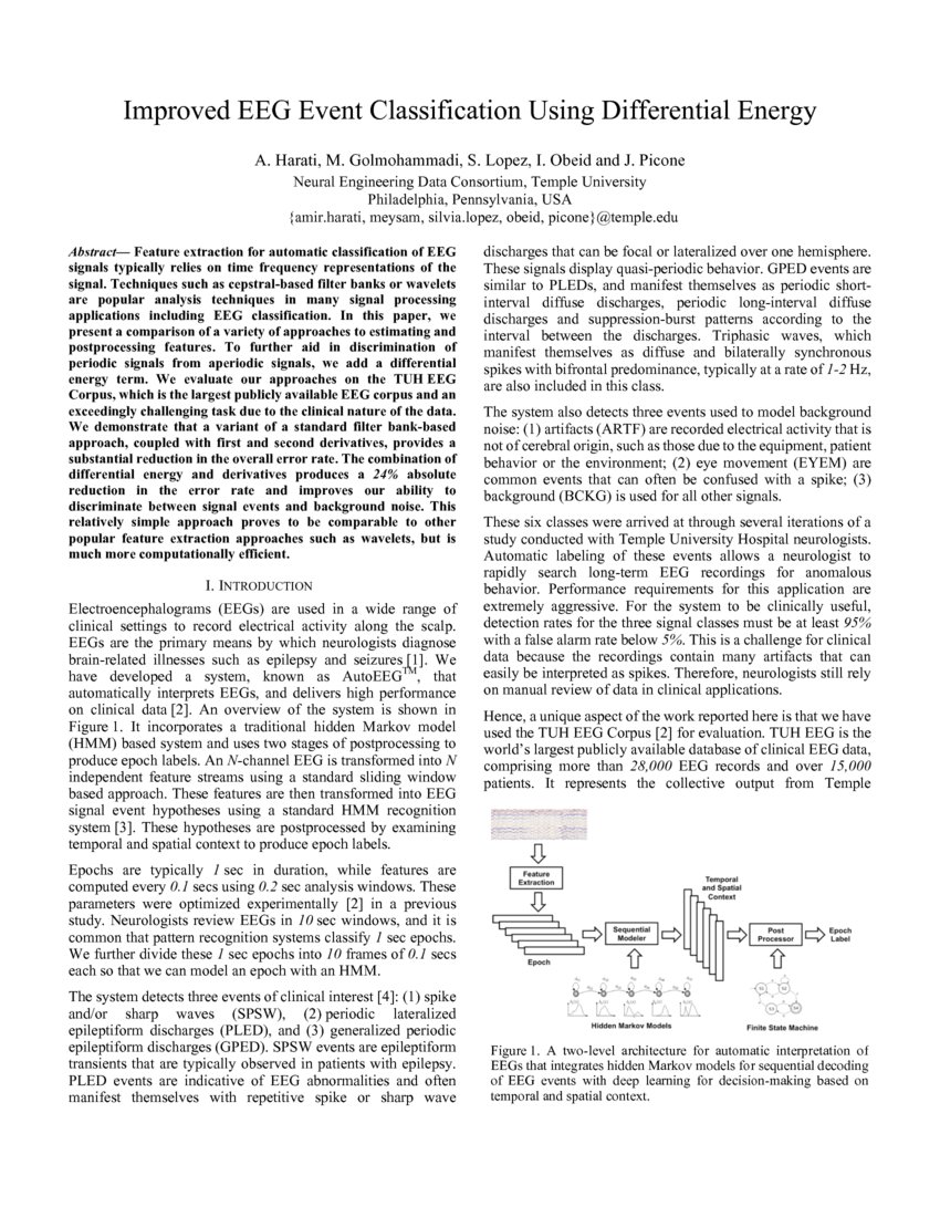 Improved EEG Event Classification Using Differential Energy | DeepAI
