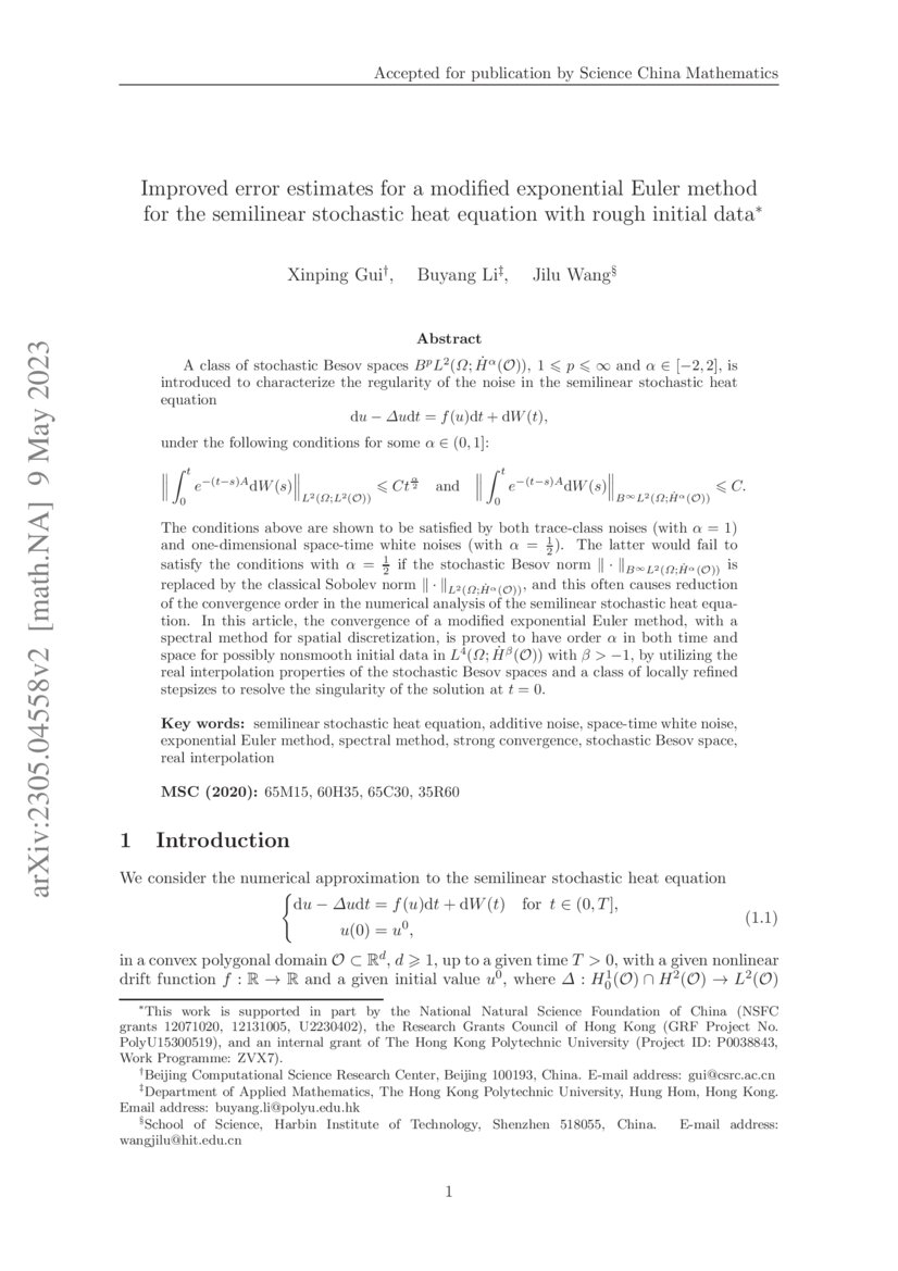 Improved Error Estimates For A Modified Exponential Euler Method For