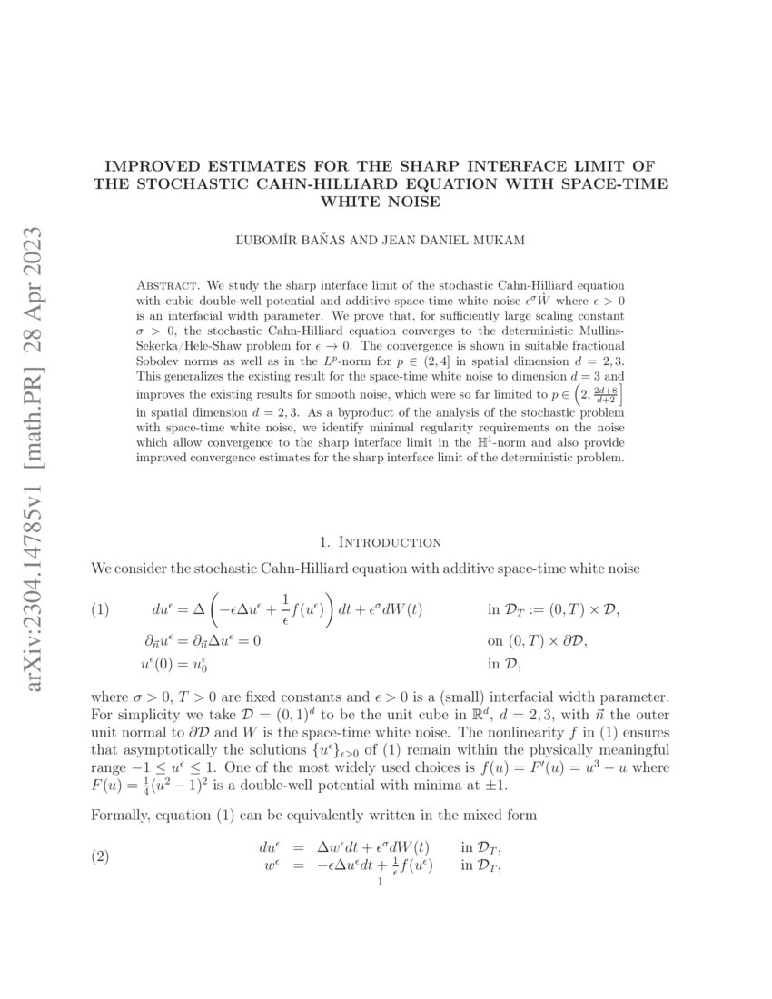 Improved Estimates For The Sharp Interface Limit Of The Stochastic Cahn