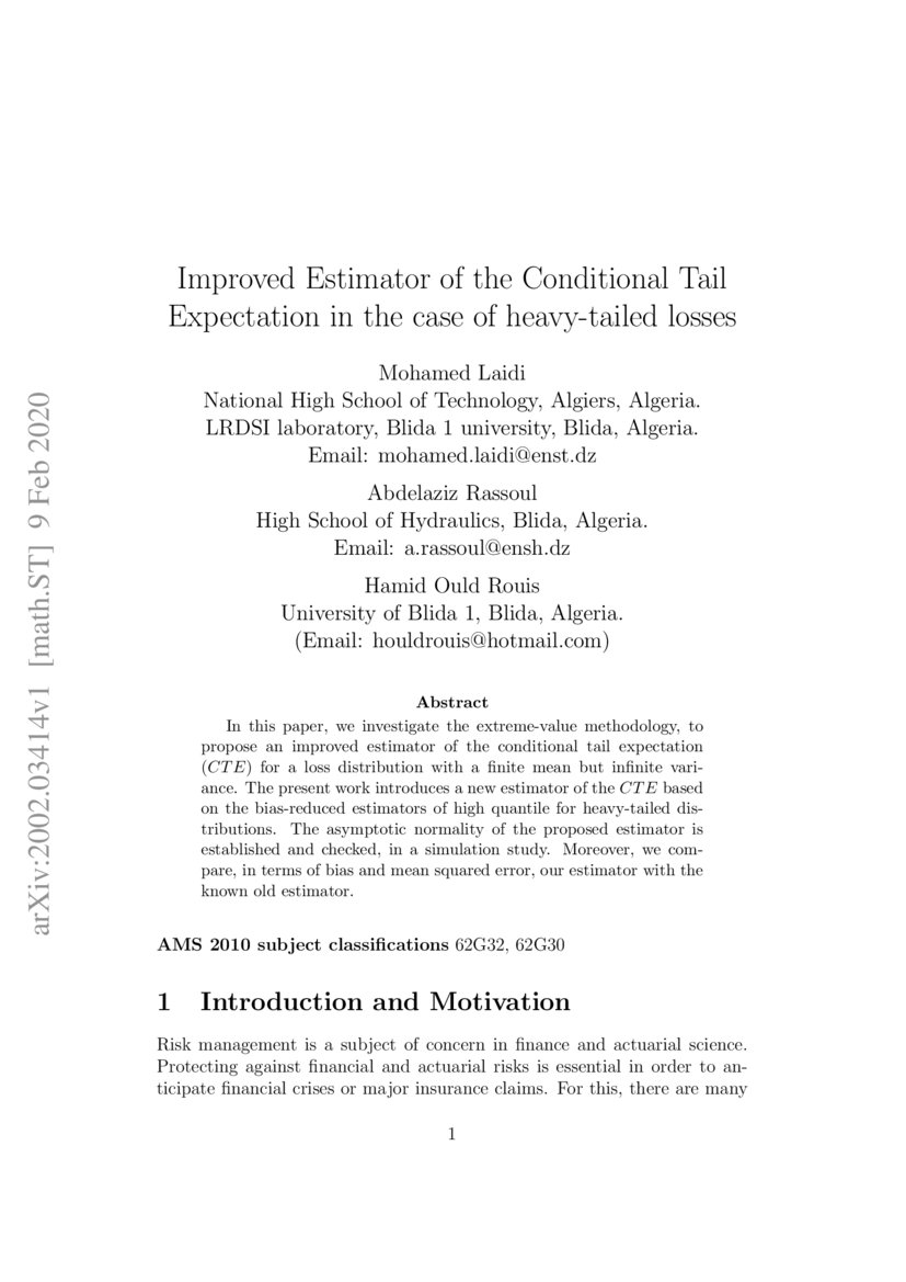 Improved Estimator Of The Conditional Tail Expectation In The Case Of