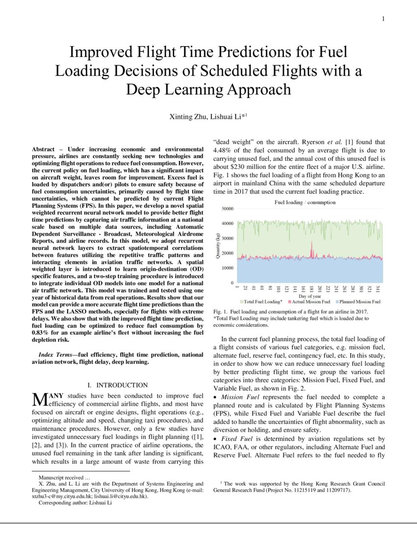Improved Flight Time Predictions for Fuel Loading Decisions of ...