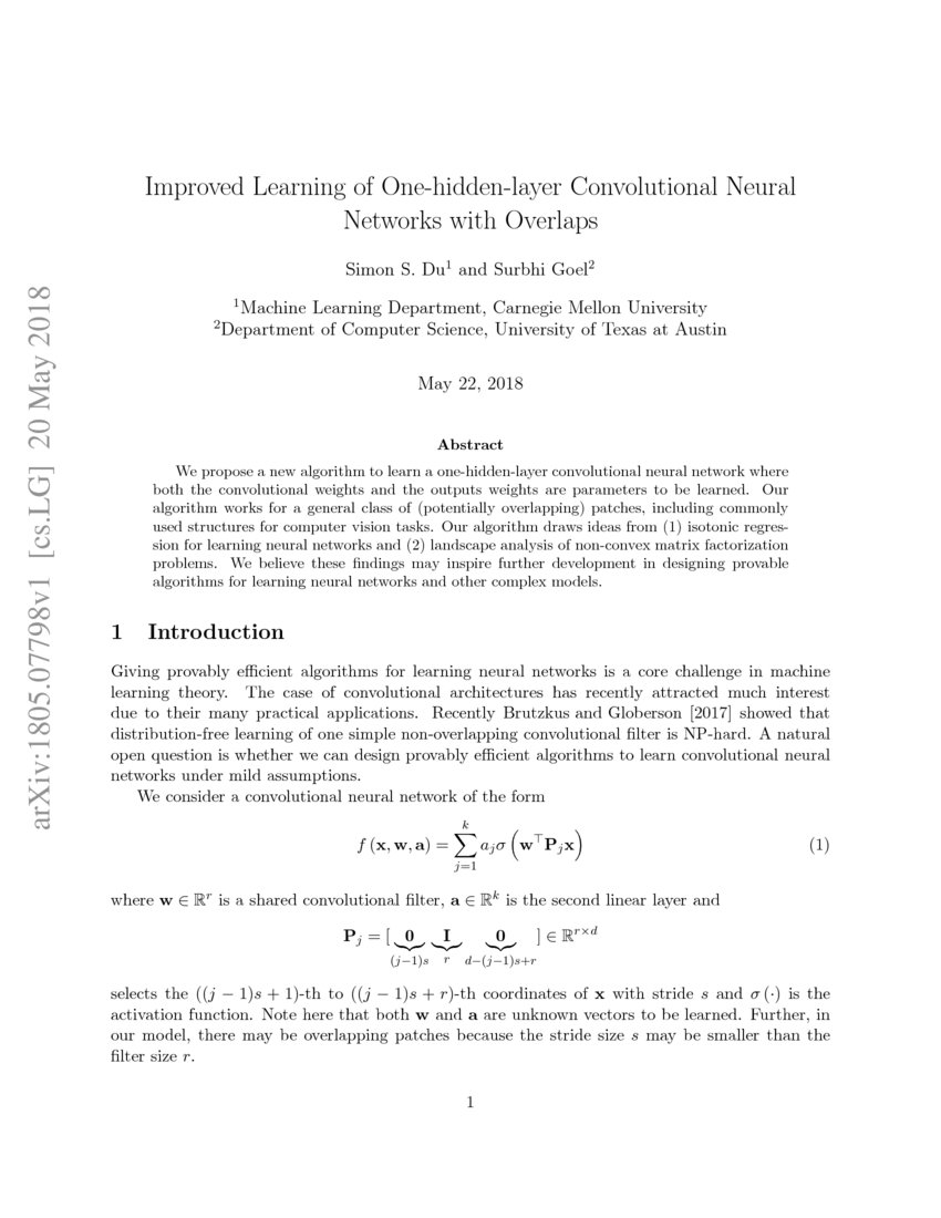 Improved Learning of One-hidden-layer Convolutional Neural Networks ...