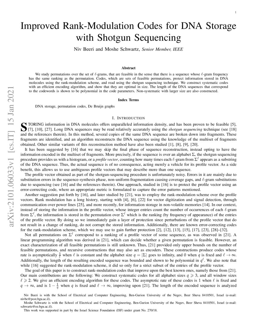 Improved Rank-Modulation Codes for DNA Storage with Shotgun Sequencing | DeepAI