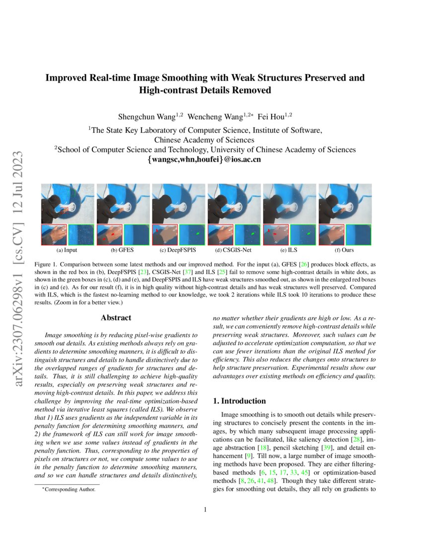 Improved Real-time Image Smoothing with Weak Structures Preserved and High-contrast Details ...