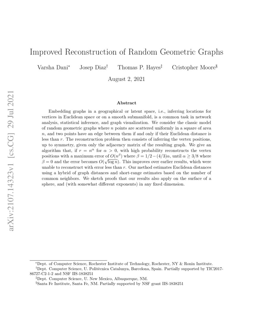Improved Reconstruction of Random Geometric Graphs | DeepAI