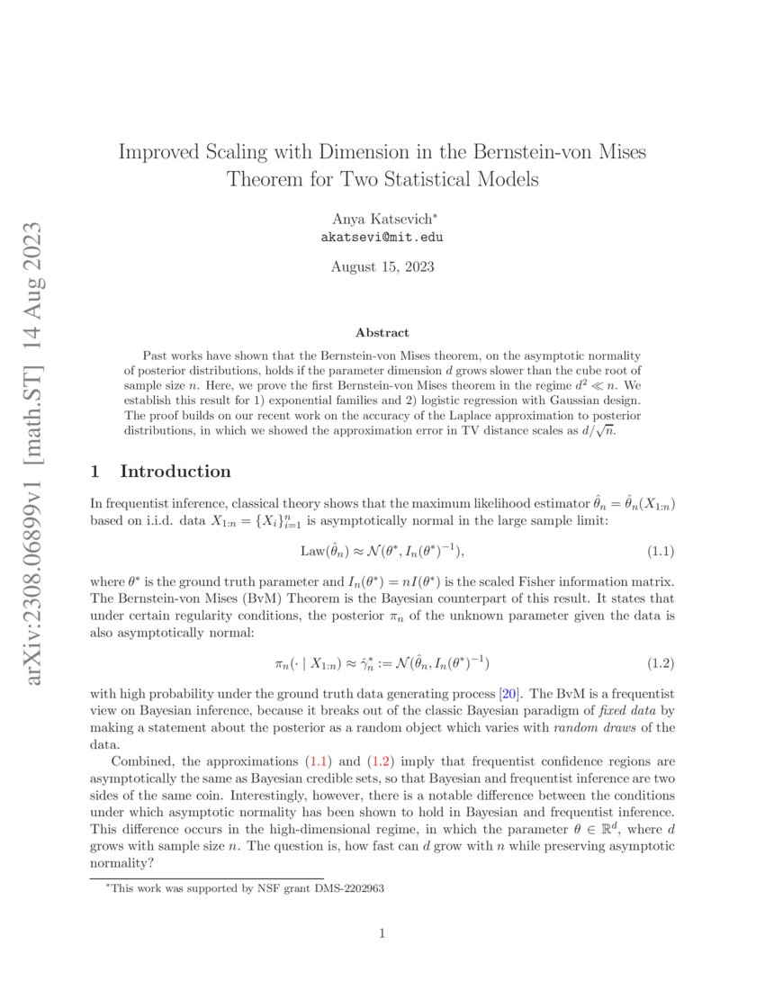 Improved Scaling With Dimension In The Bernstein Von Mises Theorem For