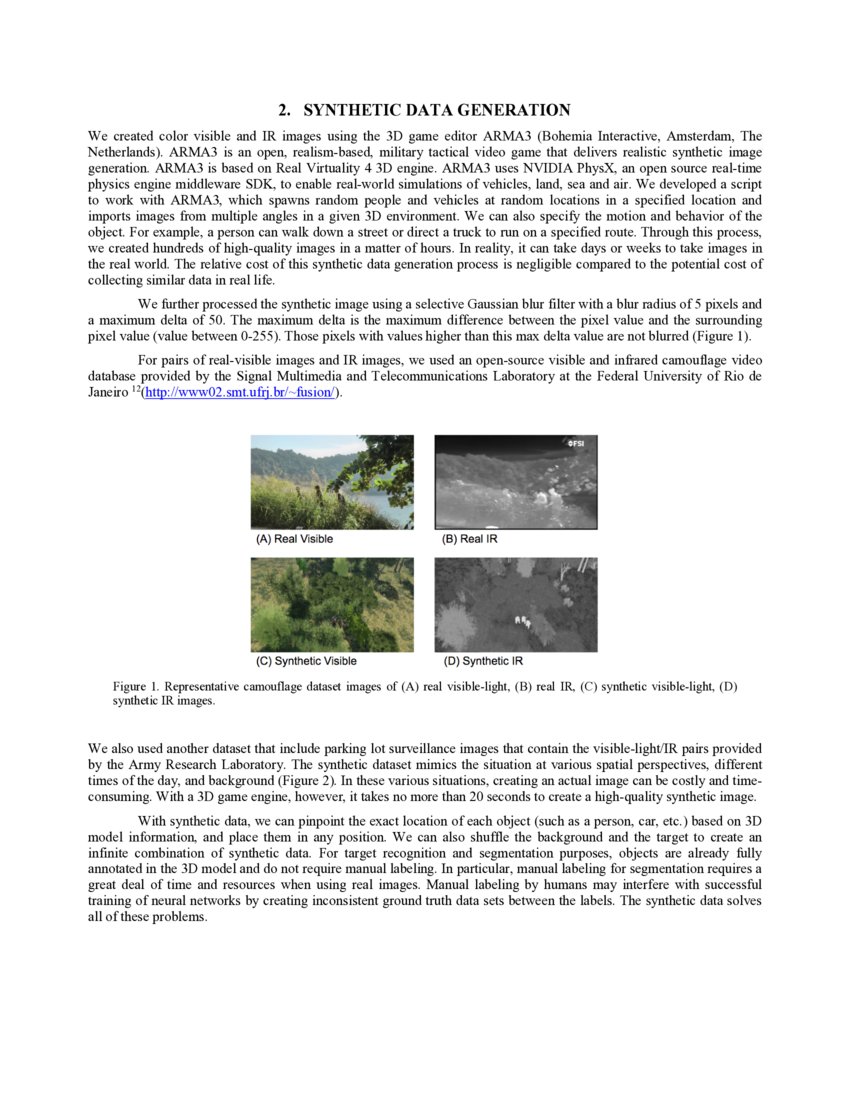 Improved visible to IR image transformation using synthetic data augmentation with cycle ...