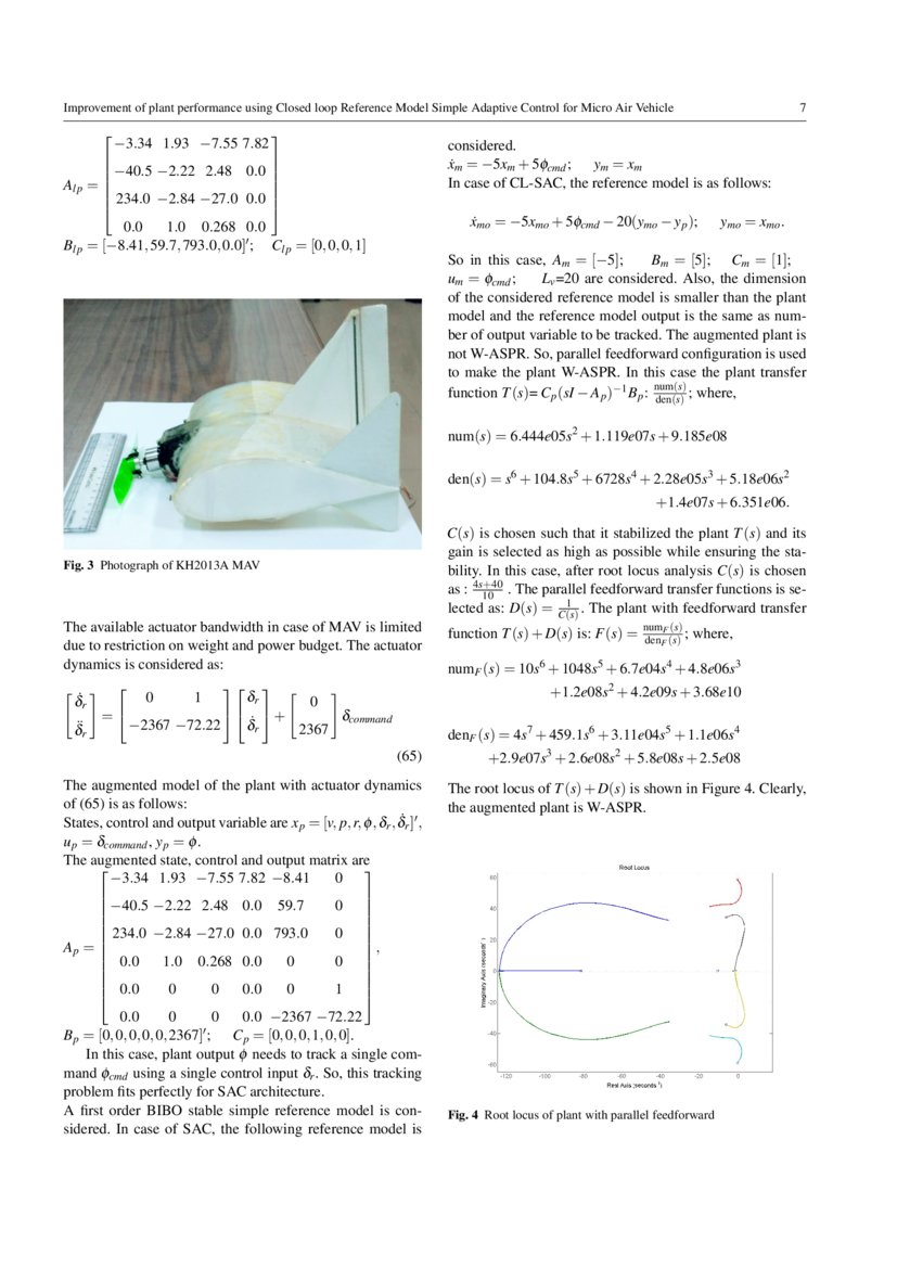 Improvement of plant performance using Closed loop Reference Model Simple Adaptive Control for ...