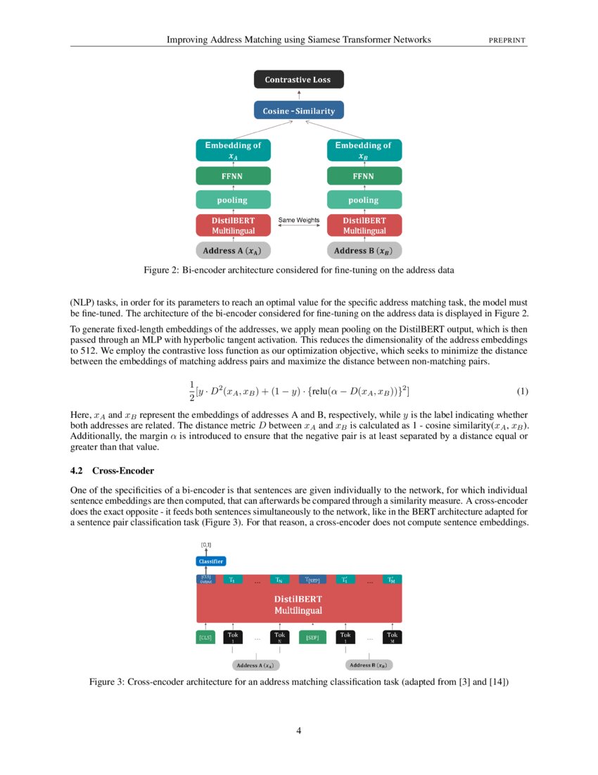 Improving Address Matching using Siamese Transformer Networks | DeepAI