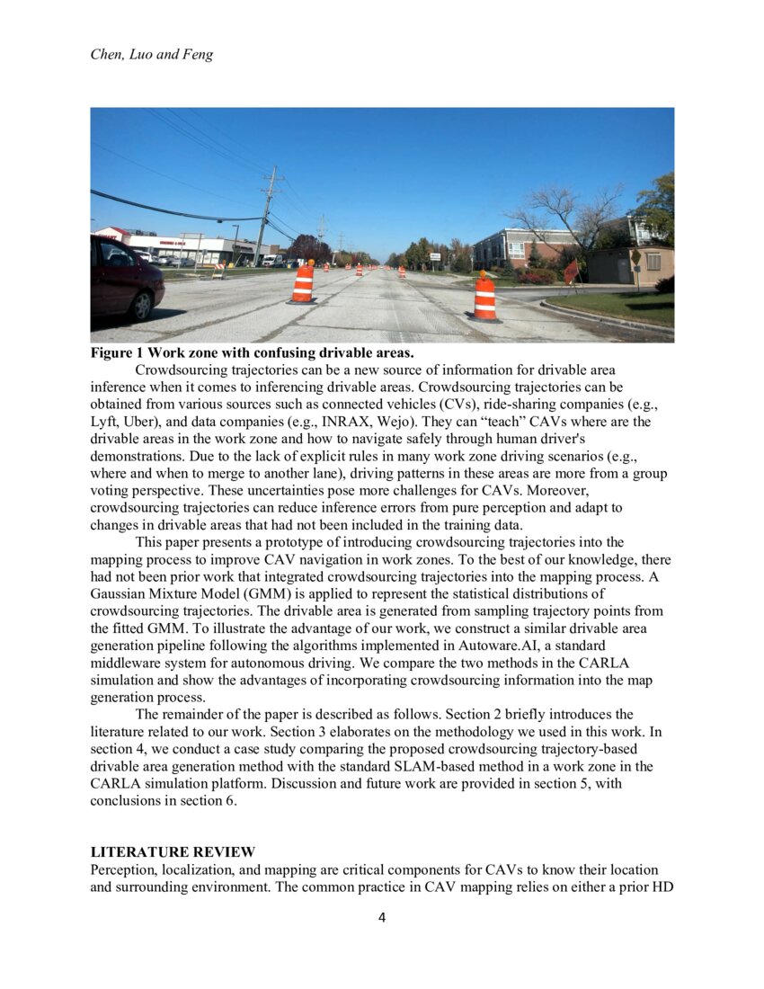 Improving Autonomous Vehicle Mapping and Navigation in Work Zones Using ...