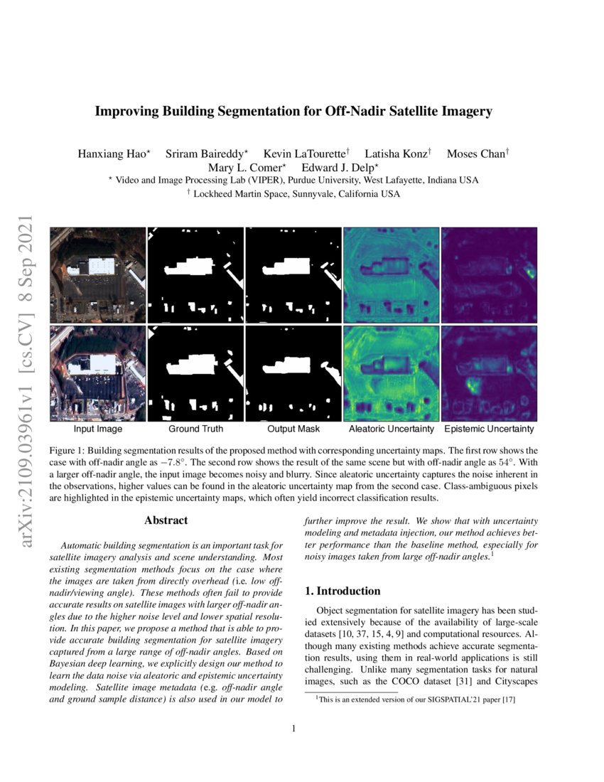Improving Building Segmentation for Off-Nadir Satellite Imagery | DeepAI