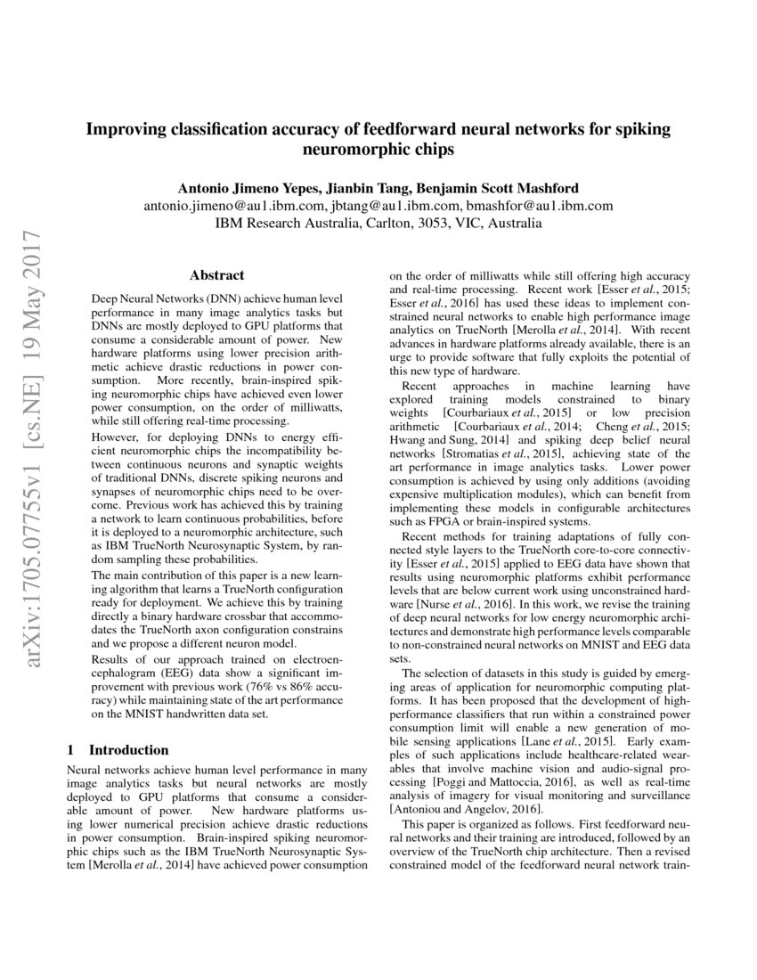 Improving Classification Accuracy Of Feedforward Neural Networks For