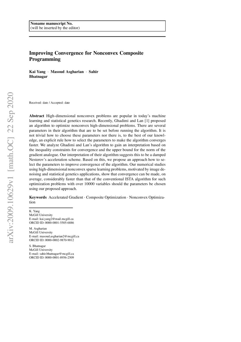 Improving Convergence for Nonconvex Composite Programming | DeepAI