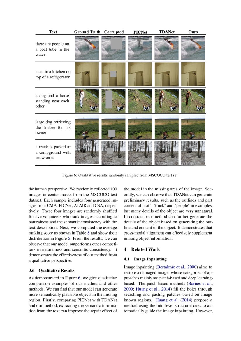 Improving Cross-modal Alignment for Text-Guided Image Inpainting | DeepAI