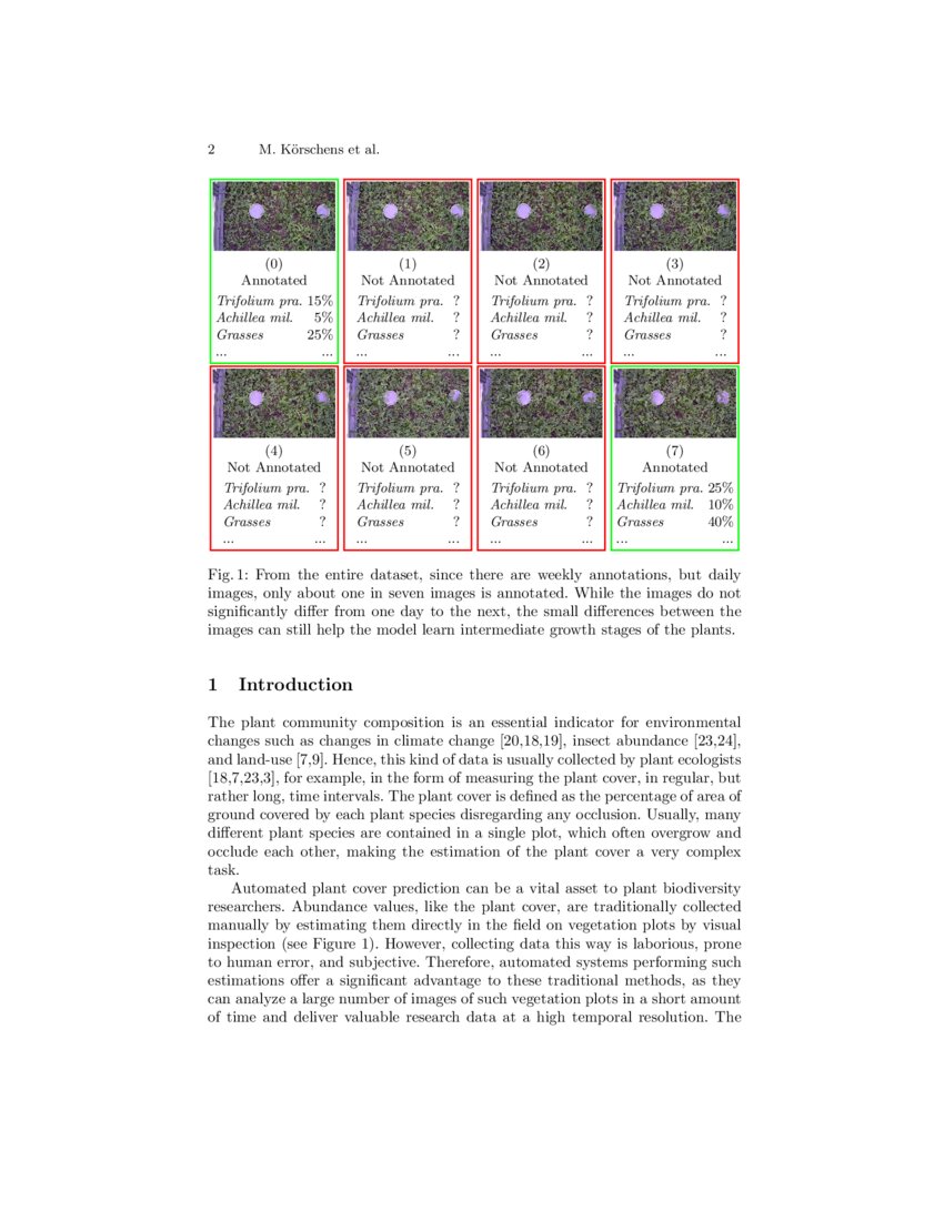 Improving Data Efficiency For Plant Cover Prediction With Label