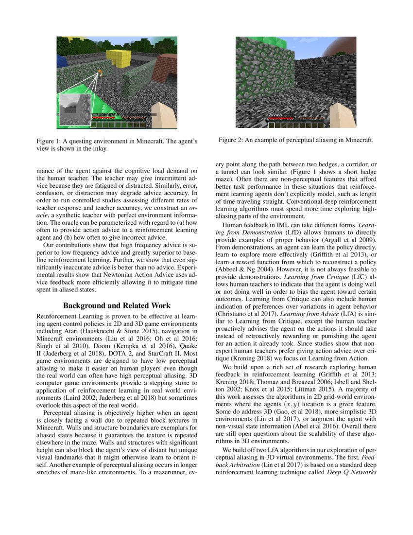 Improving Deep Reinforcement Learning in Minecraft with Action Advice ...